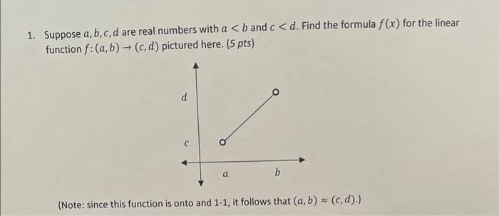 Solved 1. Suppose a,b,c,d are real numbers with a | Chegg.com