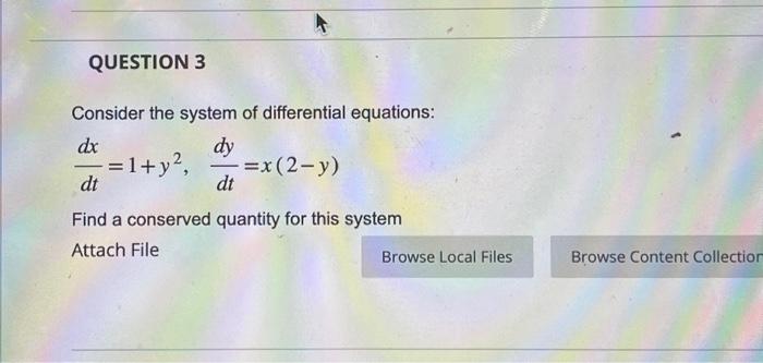 Solved Consider the system of differential equations: | Chegg.com
