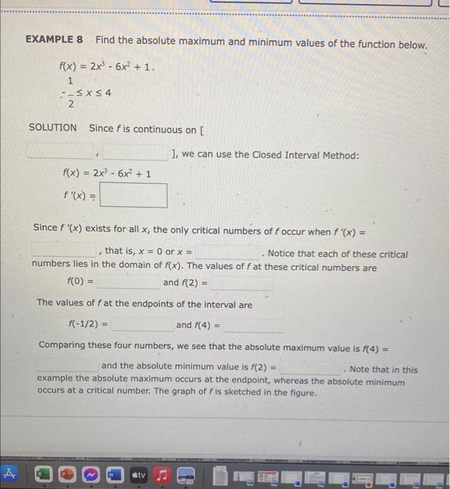 Solved EXAMPLE 8 Find the absolute maximum and minimum | Chegg.com