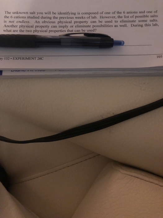 Solved The unknown salt you will be identifying is composed | Chegg.com