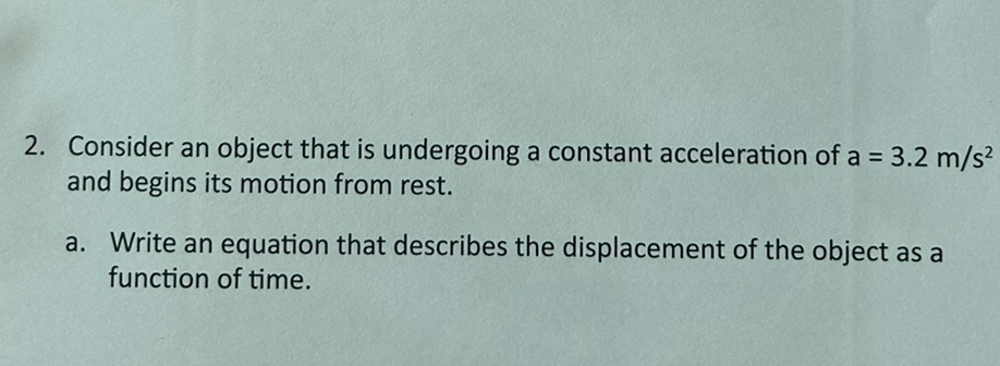Solved Consider an object that is undergoing a constant | Chegg.com
