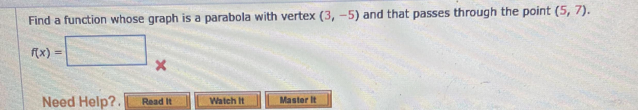Solved Find a function whose graph is a parabola with vertex | Chegg.com