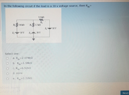 Solved In the following circuit if the load is a 30v | Chegg.com