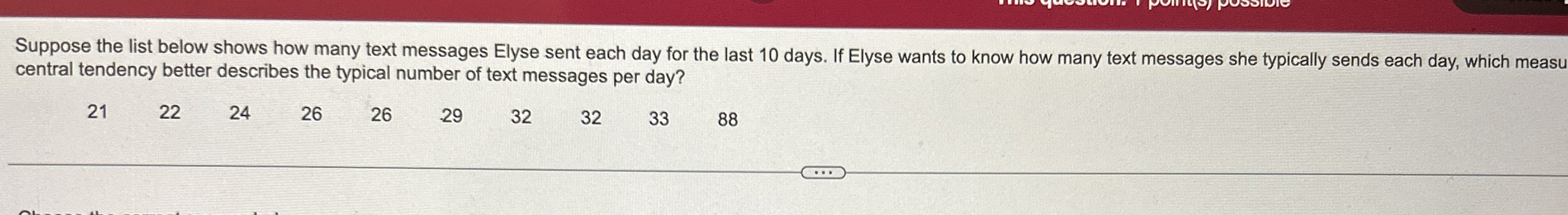 Solved Suppose the list below shows how many text messages | Chegg.com