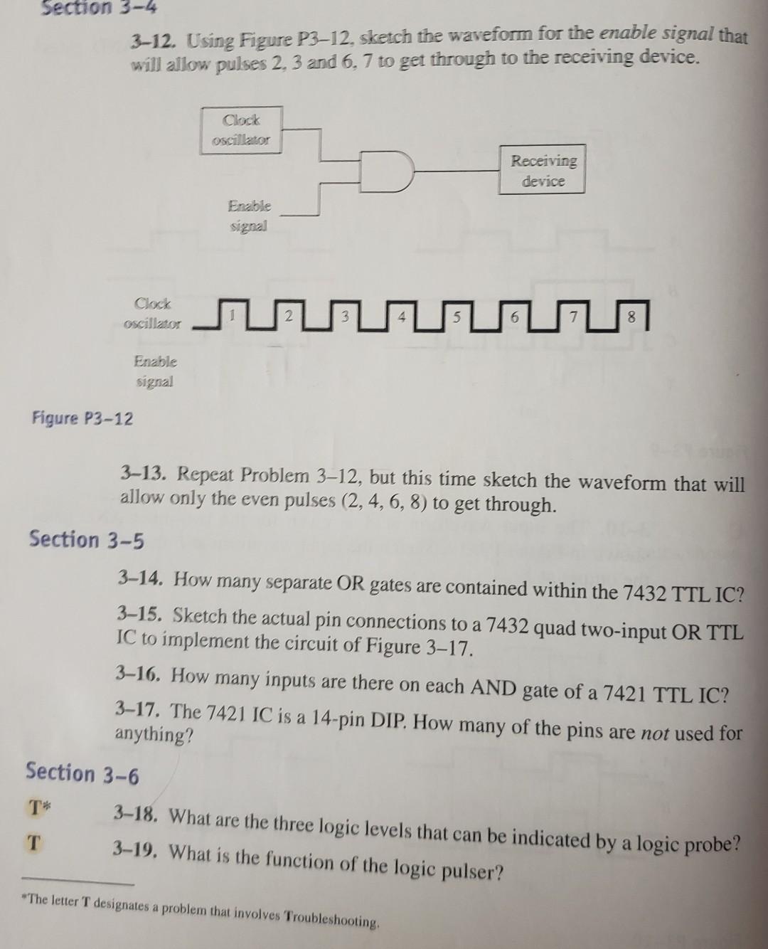 Solved 3-12. Using Figure P3-12, sketch the waveform for the | Chegg.com