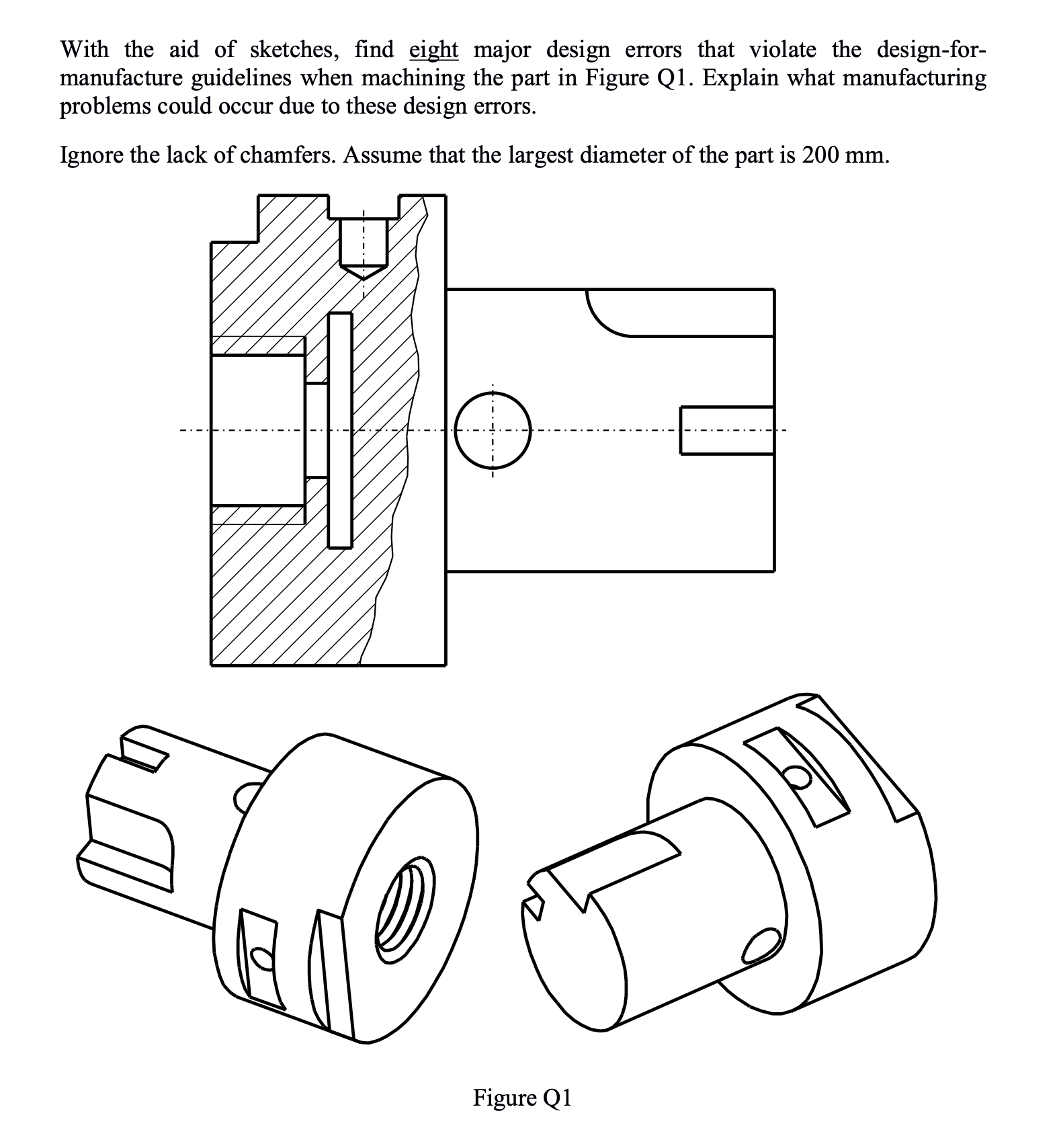 Solved With the aid of sketches, find eight major design | Chegg.com