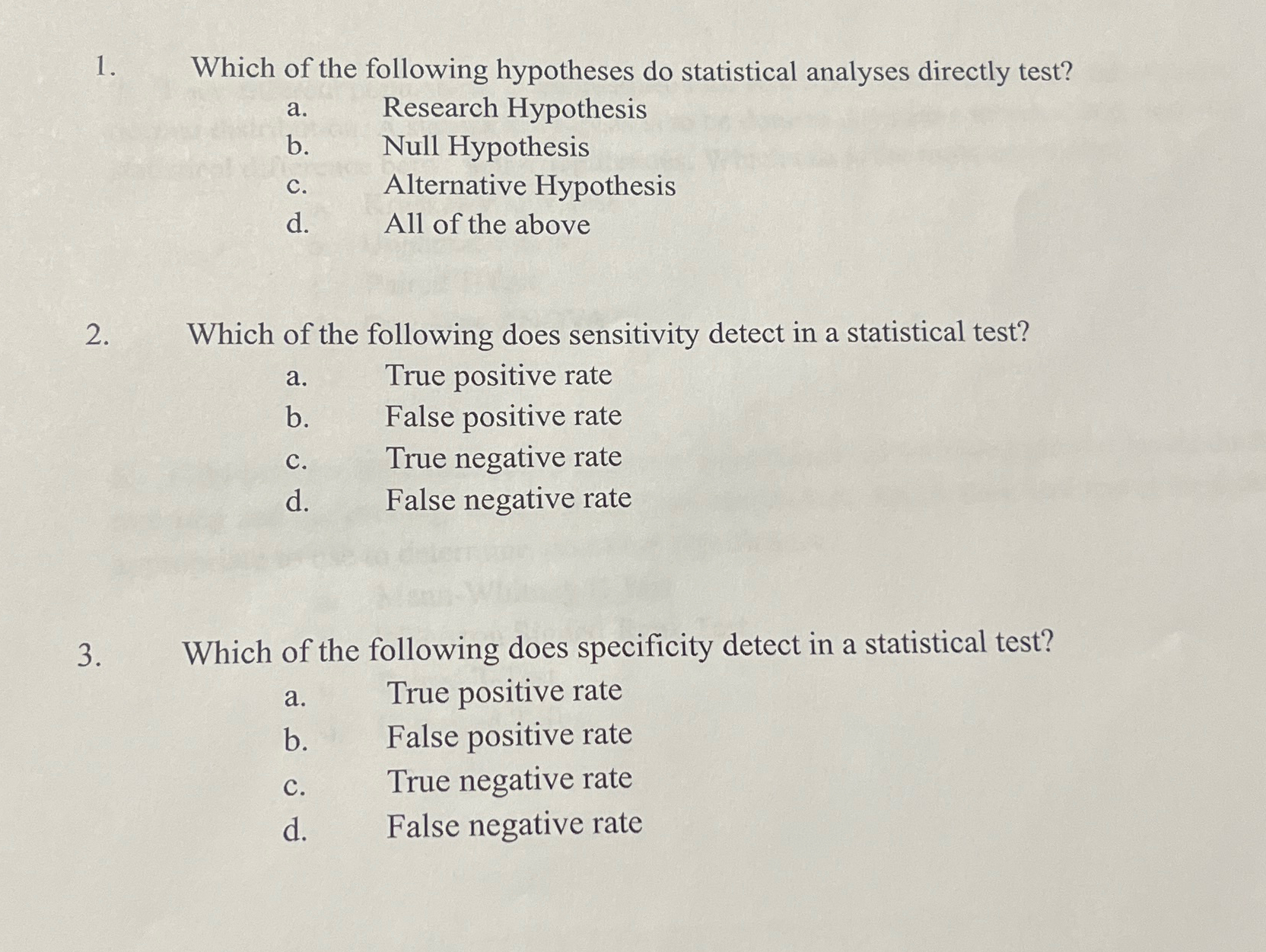 Solved Which of the following hypotheses do statistical | Chegg.com