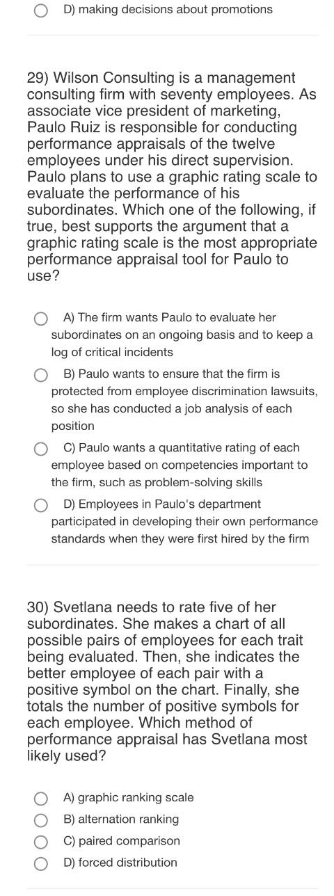 Solved D) ﻿making decisions about promotionsWilson | Chegg.com