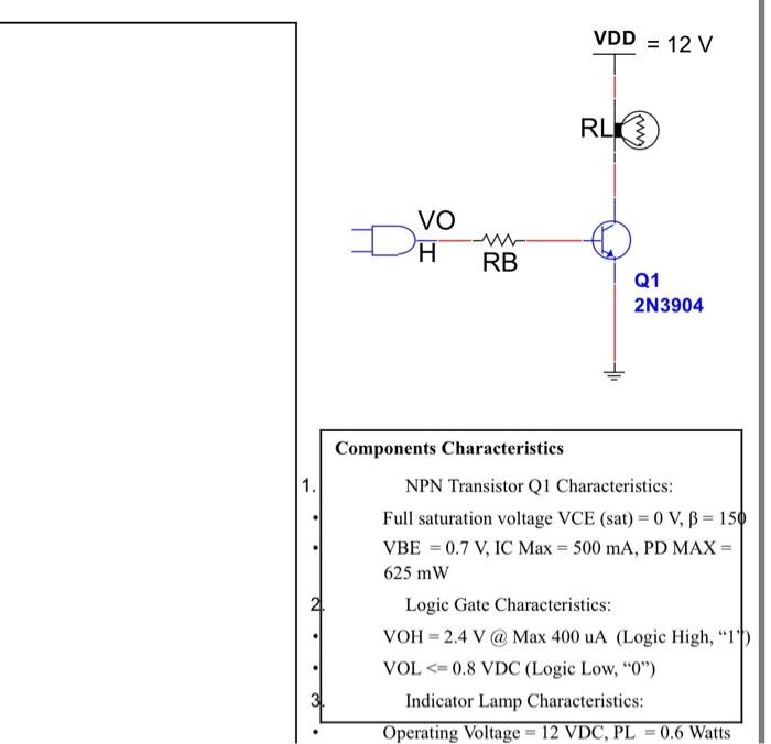 Transistor as a Switch 1. Design a transistor switch | Chegg.com