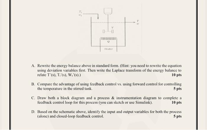 Solved 3. The energy balance for a steam-heated tank | Chegg.com