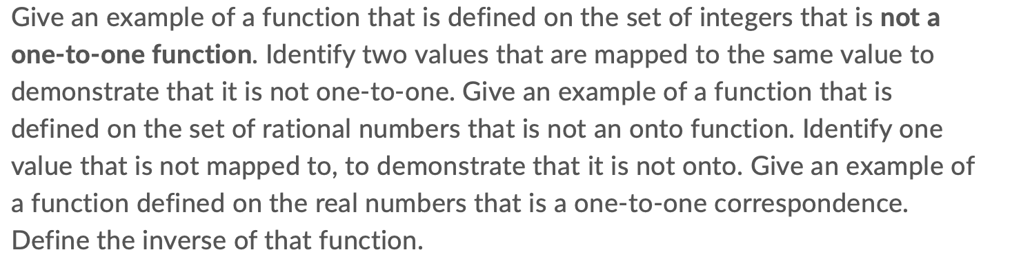 Solved Need a new example...Give an example of a function | Chegg.com
