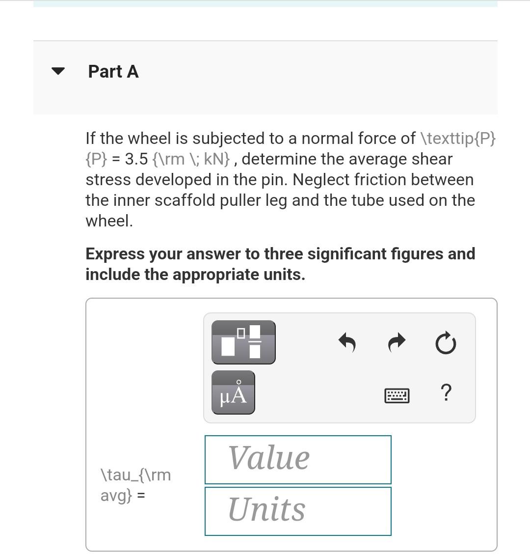 Solved The supporting wheel on a scaffold is held in place | Chegg.com