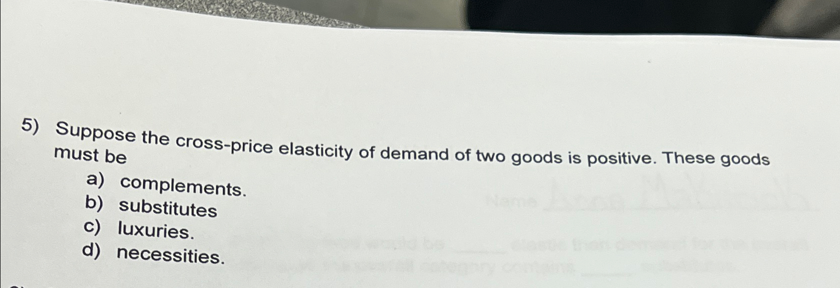 Solved Suppose the cross-price elasticity of demand of two | Chegg.com