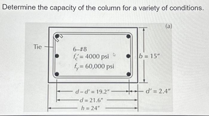 Solved Determine the capacity of the column for a variety of | Chegg.com