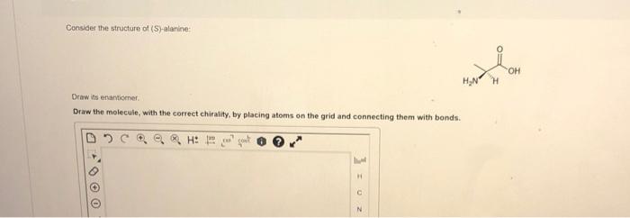 Solved Consider the structure of (S)-alanine: Draw his | Chegg.com