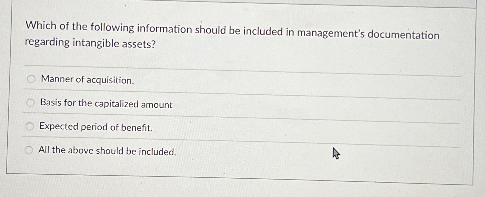 Solved Which of the following information should be included | Chegg.com