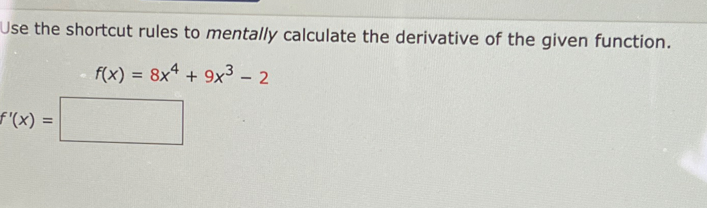 Solved Use the shortcut rules to mentally calculate the | Chegg.com
