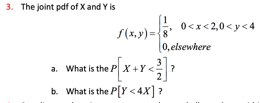 Solved The joint pdf of x ﻿and Y ﻿isP[x+Y