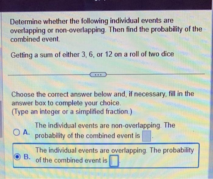 Solved Determine whether the following individual events are | Chegg.com