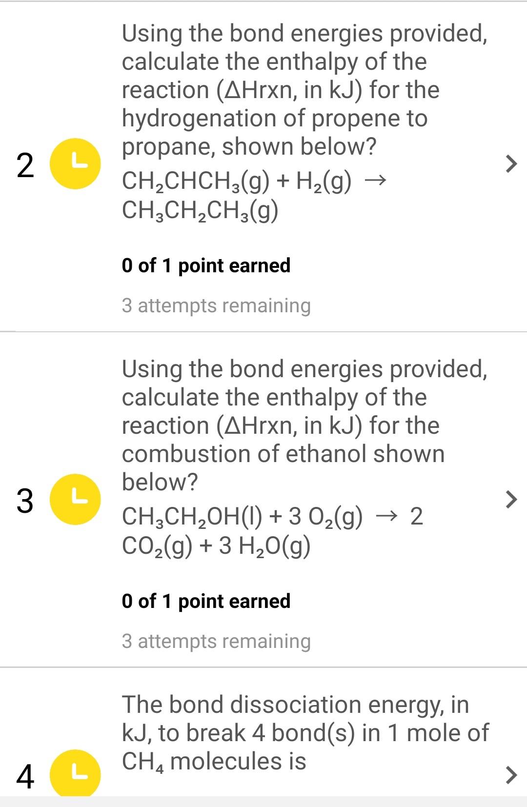 Solved Using the bond energies provided, calculate the | Chegg.com
