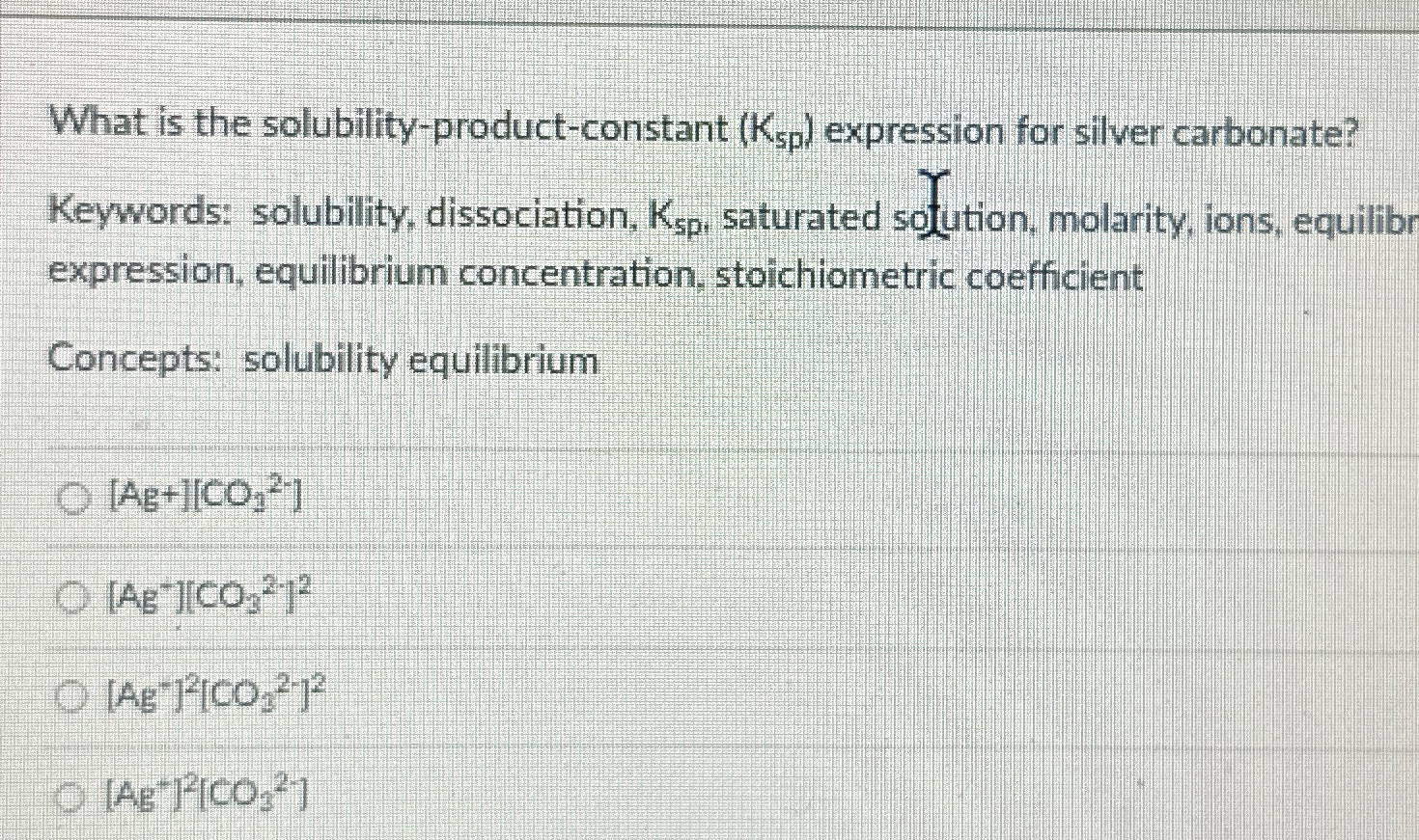 Solved What is the solubility-product-constant (K5p) | Chegg.com