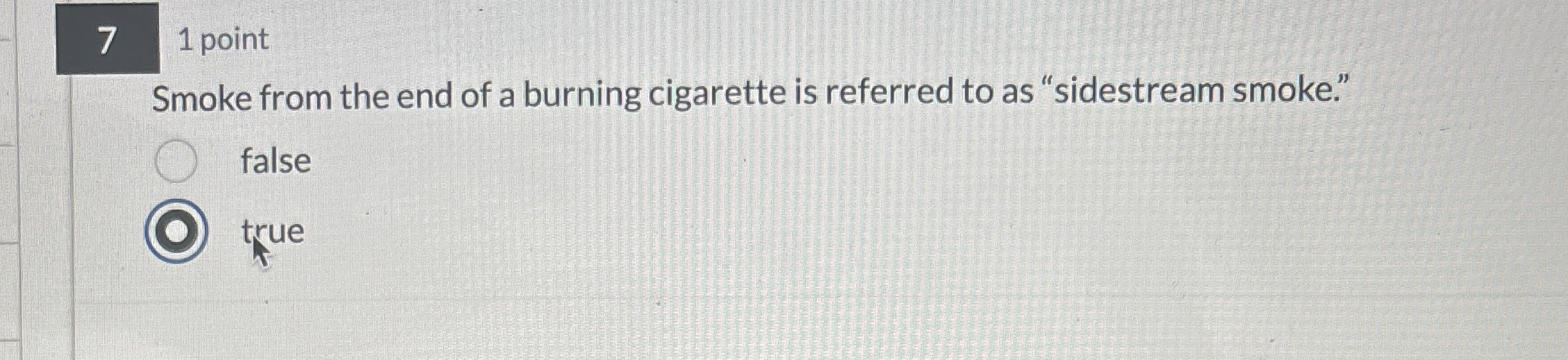 Solved 71 ﻿pointSmoke from the end of a burning cigarette is | Chegg.com