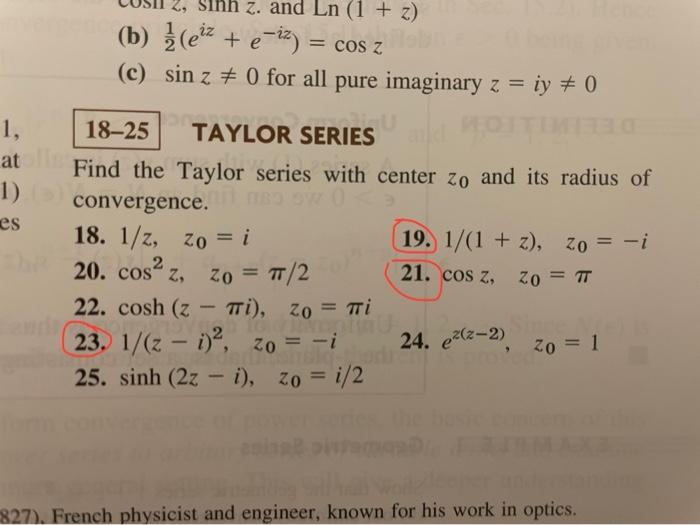 Solved (b) 21(eiz+e−iz)=cosz (c) sinz =0 for all pure | Chegg.com