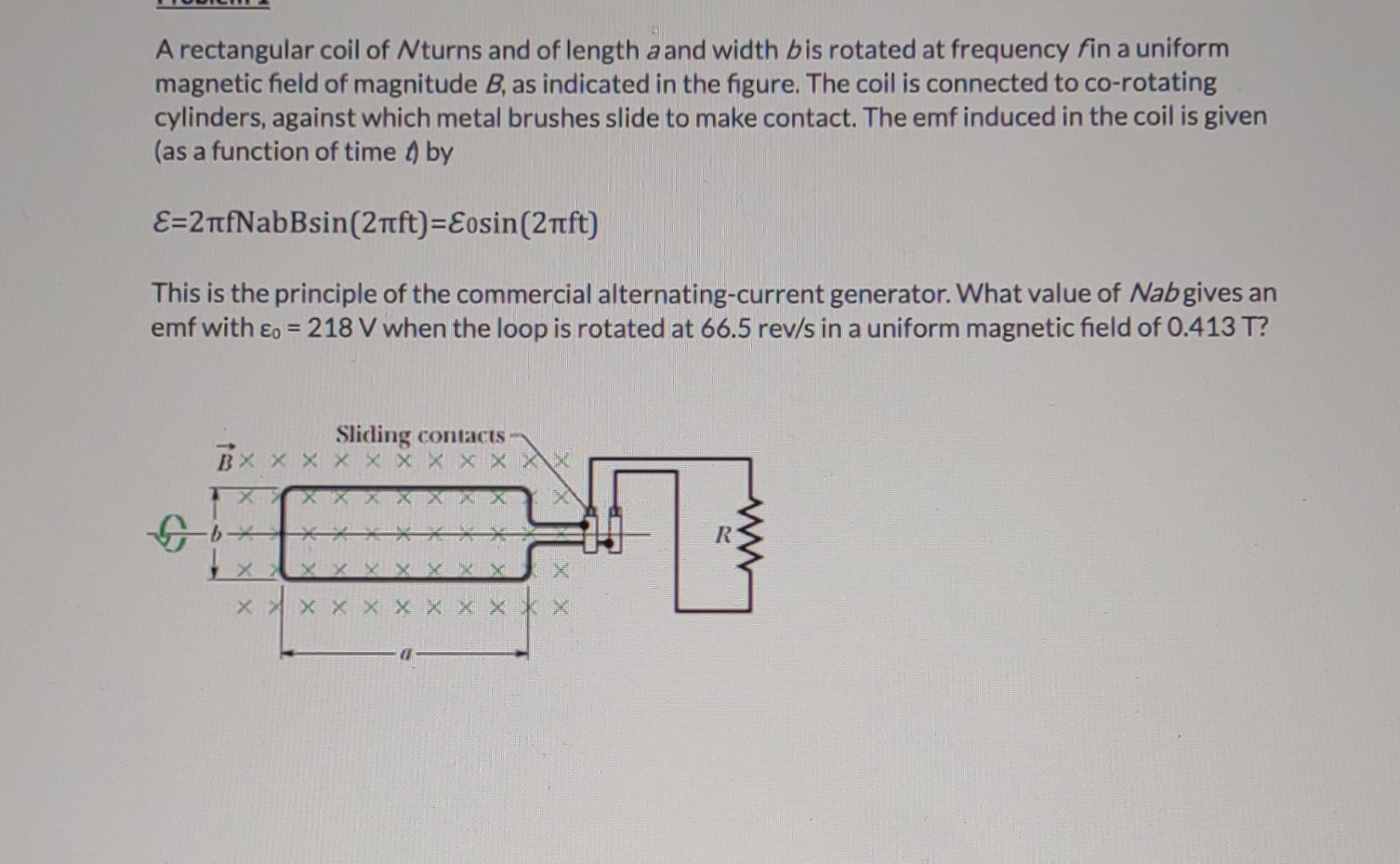 Solved A rectangular coil of N turns and of length a and | Chegg.com