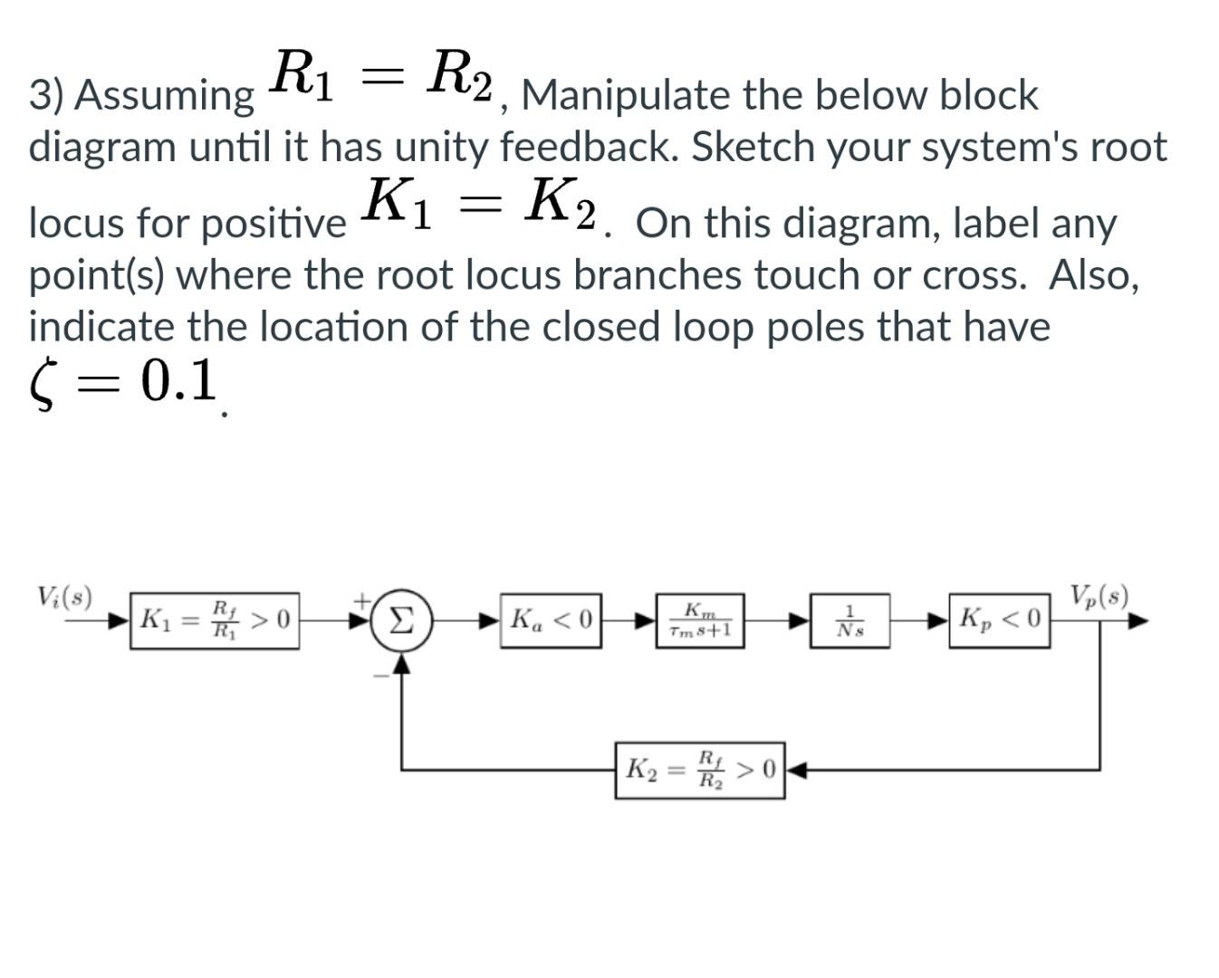 Solved 3) Assuming R1=R2, Manipulate the below block diagram | Chegg.com