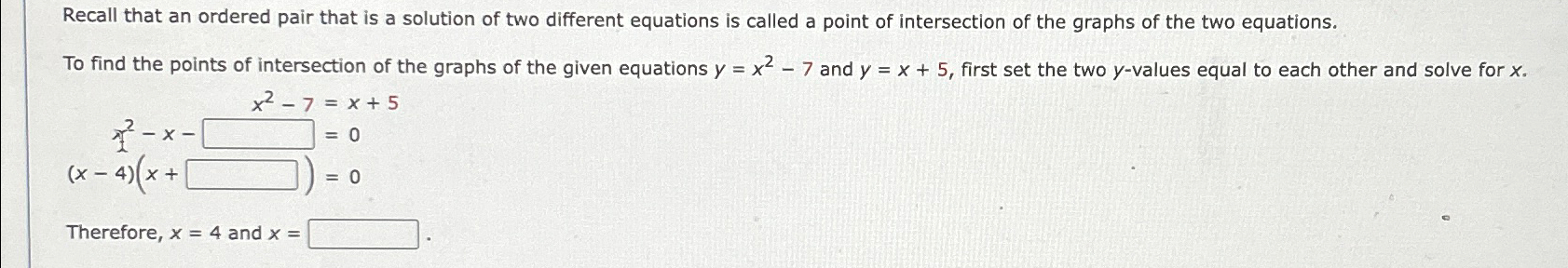 Solved Recall that an ordered pair that is a solution of two | Chegg.com