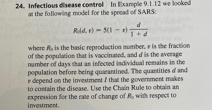Solved 4. Infectious disease control In Example 9.1.12 we | Chegg.com