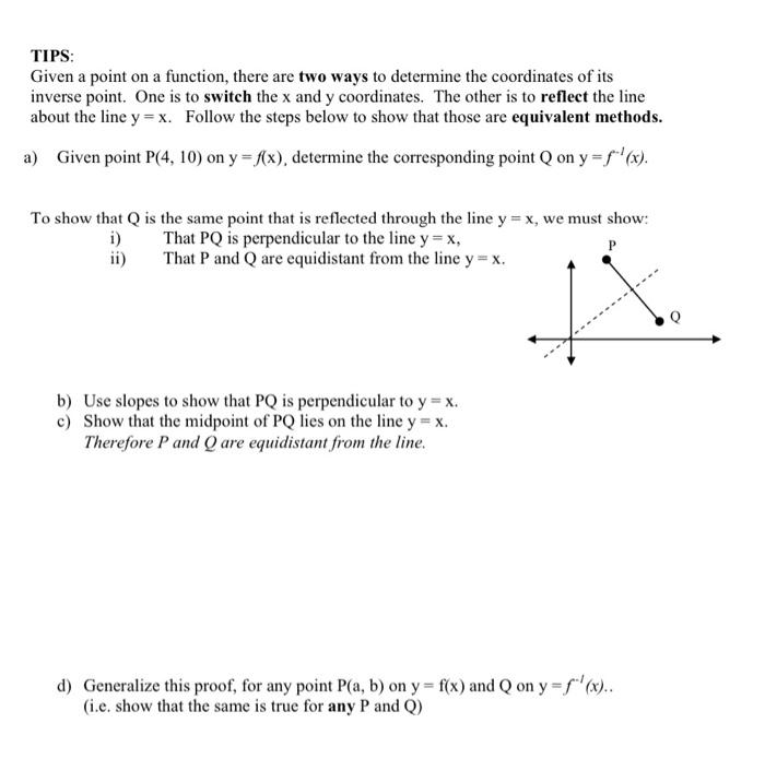 Solved TIPS: Given a point on a function, there are two ways | Chegg.com