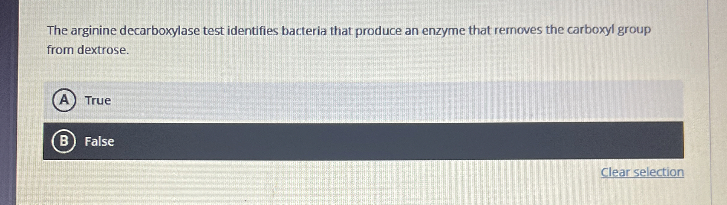 Solved The arginine decarboxylase test identifies bacteria | Chegg.com