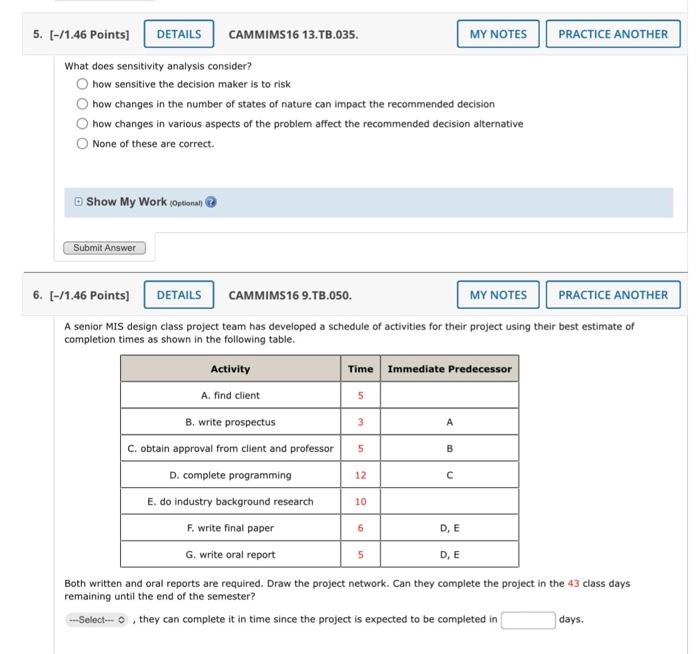 What does sensitivity analysis consider? how | Chegg.com