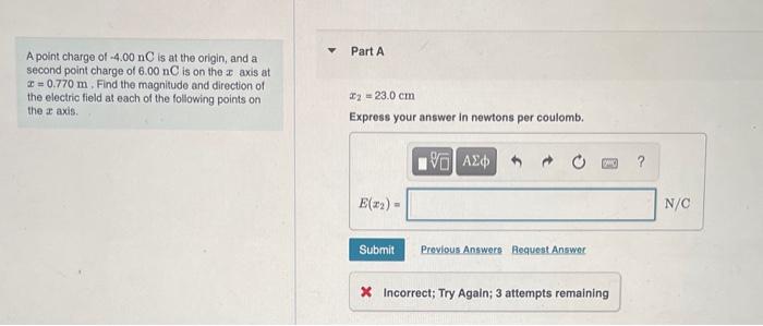 Solved A point charge of −4.00nC is at the origin, and a | Chegg.com