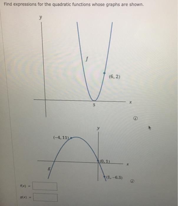 [solved] Find Expressions For The Quadratic Functions Whos