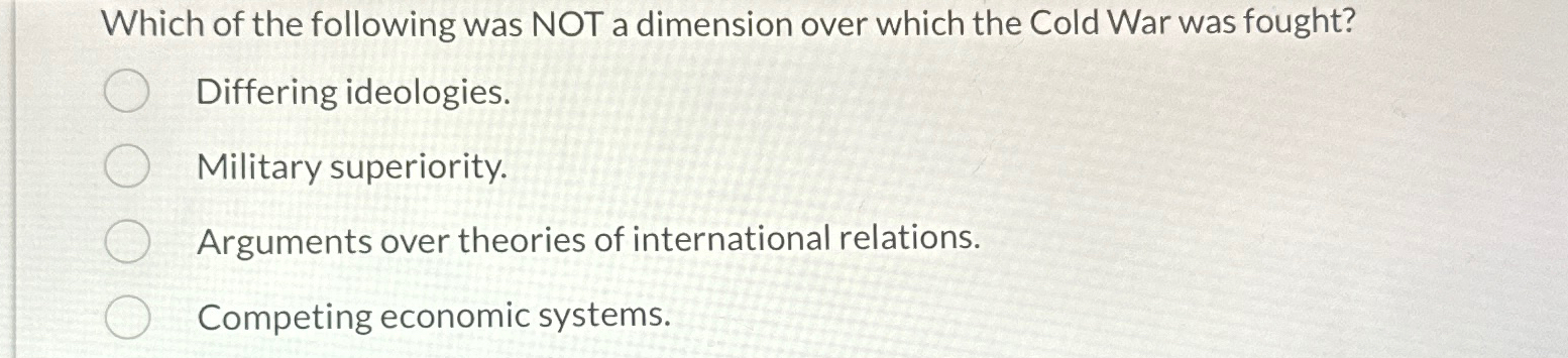Solved Which of the following was NOT a dimension over which | Chegg.com