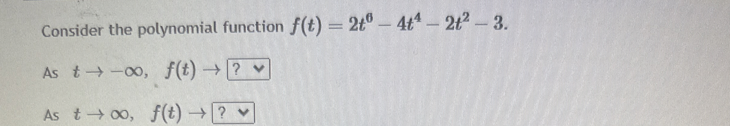 Solved Consider the polynomial function | Chegg.com