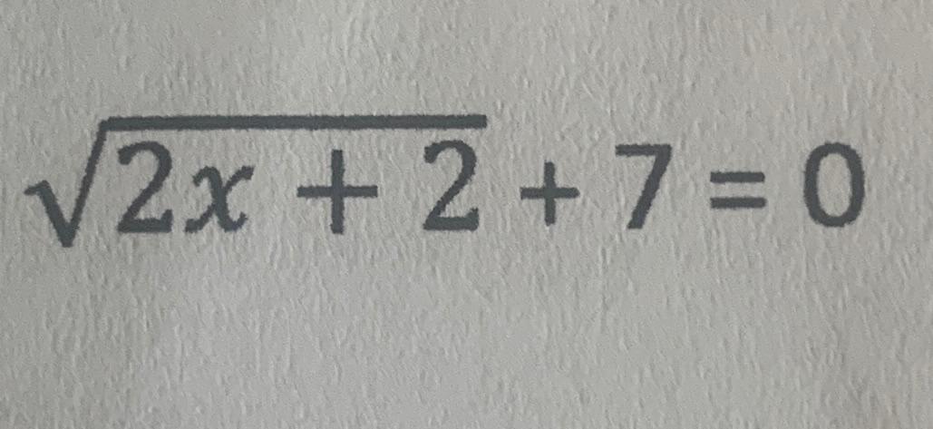 Solved 2x+22+7=0 | Chegg.com