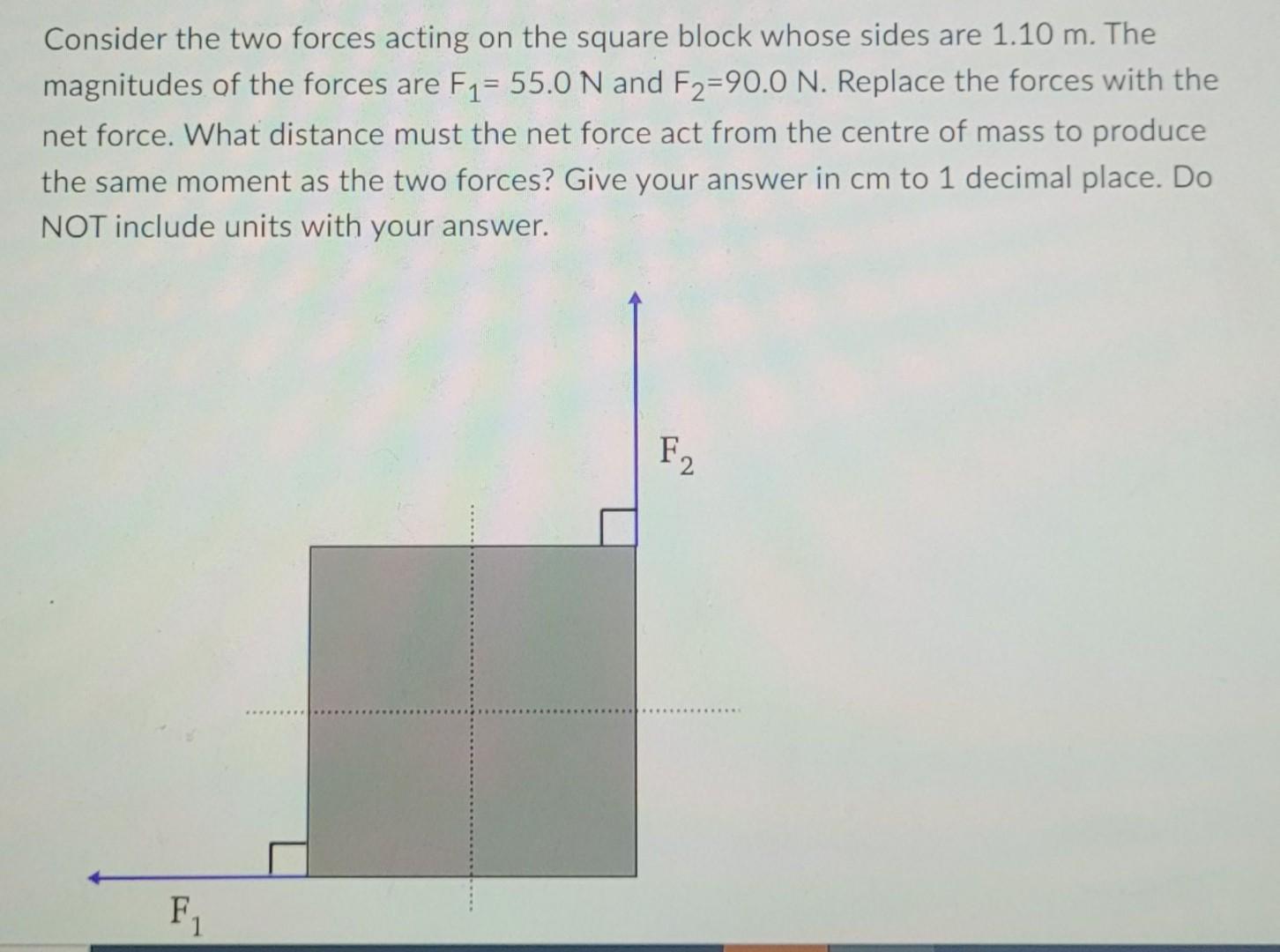 Solved Consider the two forces acting on the square block | Chegg.com