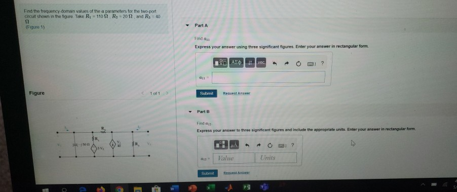 Solved Find the frequency-domain values of the a parameters | Chegg.com