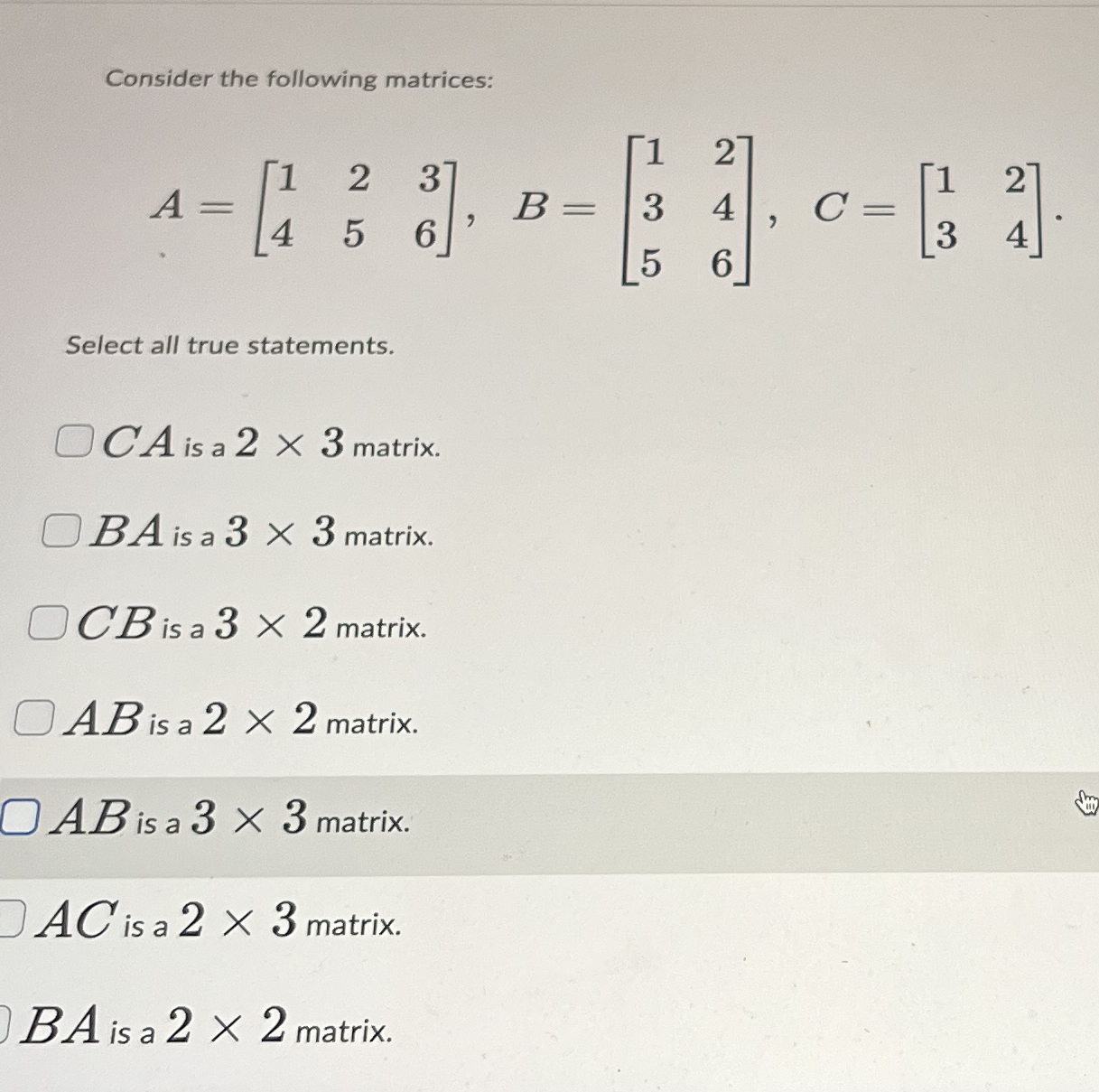 Solved Consider the following | Chegg.com