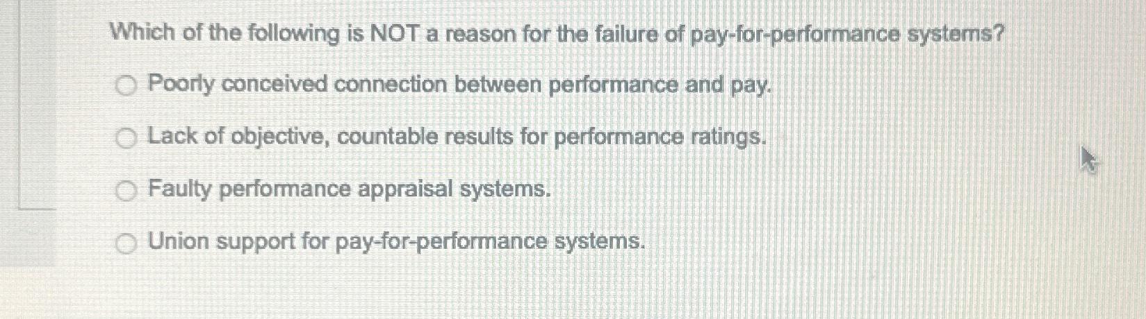 Solved Which of the following is NOT a reason for the | Chegg.com