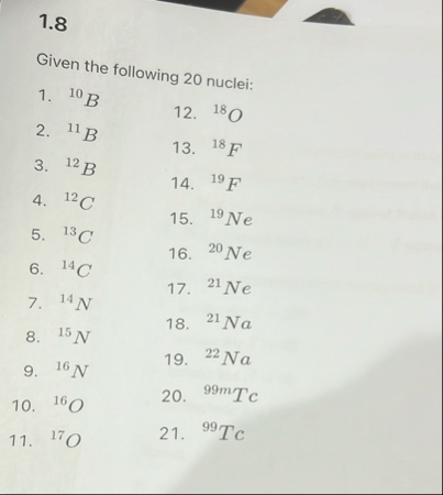 Solved 1.8Given the following 20 | Chegg.com