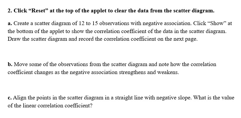 Solved Click "Reset" at the top of the applet to clear the | Chegg.com