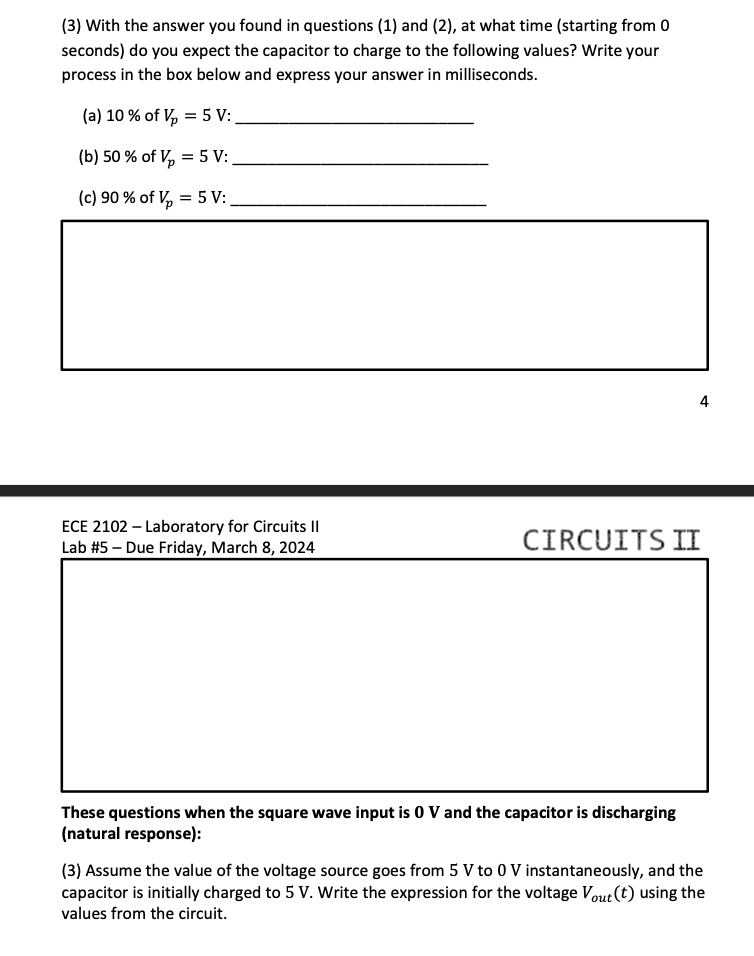 for question one it is 1) ﻿what is the time constant | Chegg.com