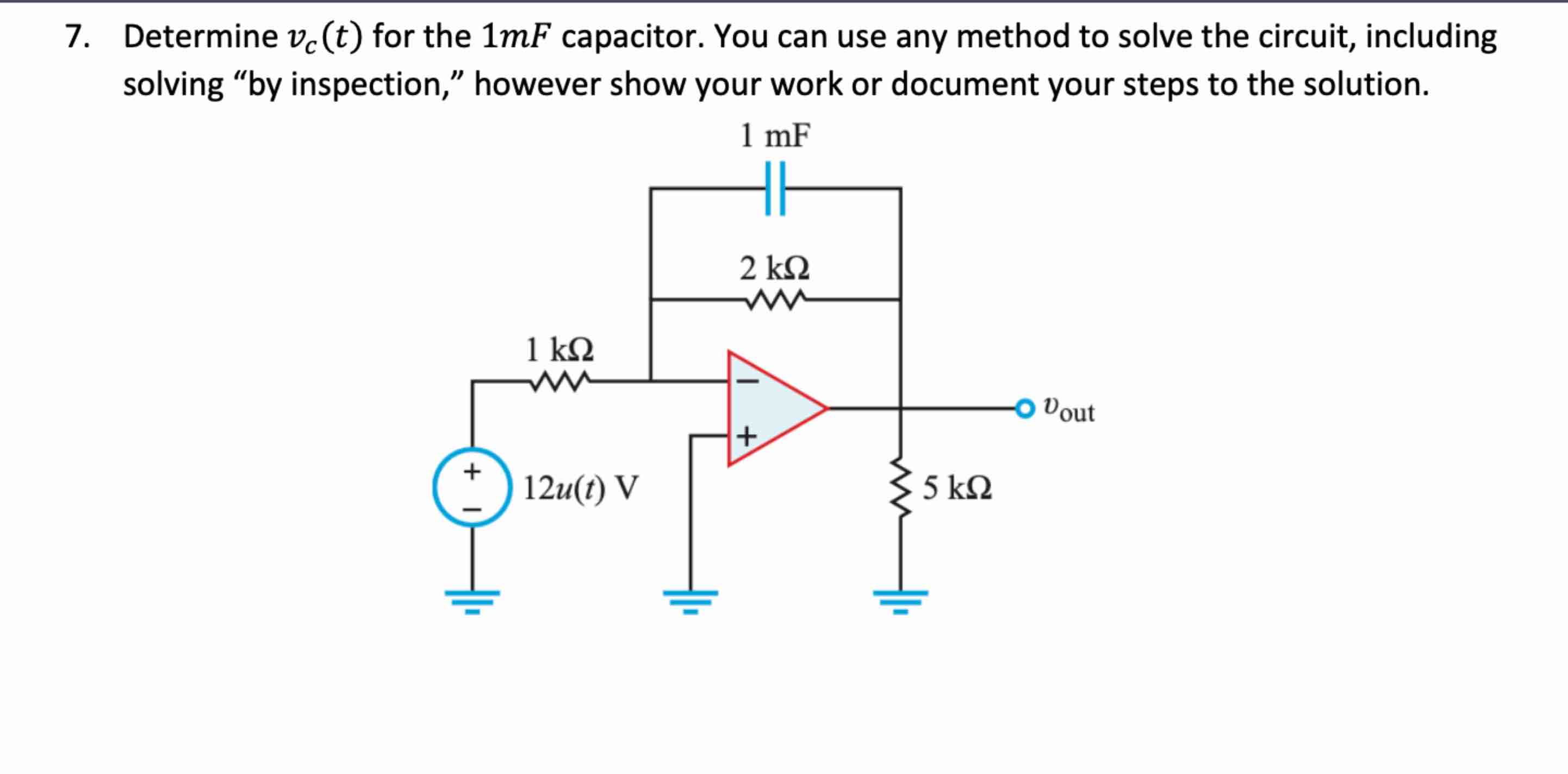 Solved Determine vc(t) ﻿for the 1mF ﻿capacitor. You can use | Chegg.com