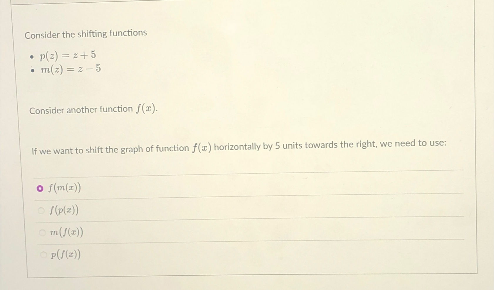 Solved Consider the shifting | Chegg.com