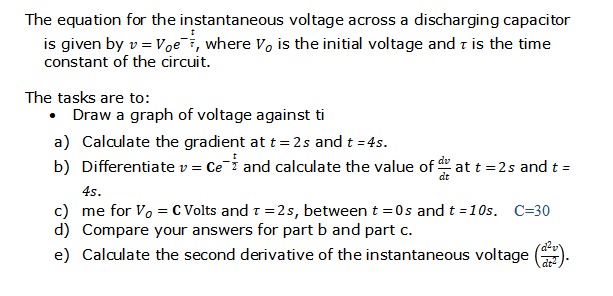 Solved The equation for the instantaneous voltage across a | Chegg.com
