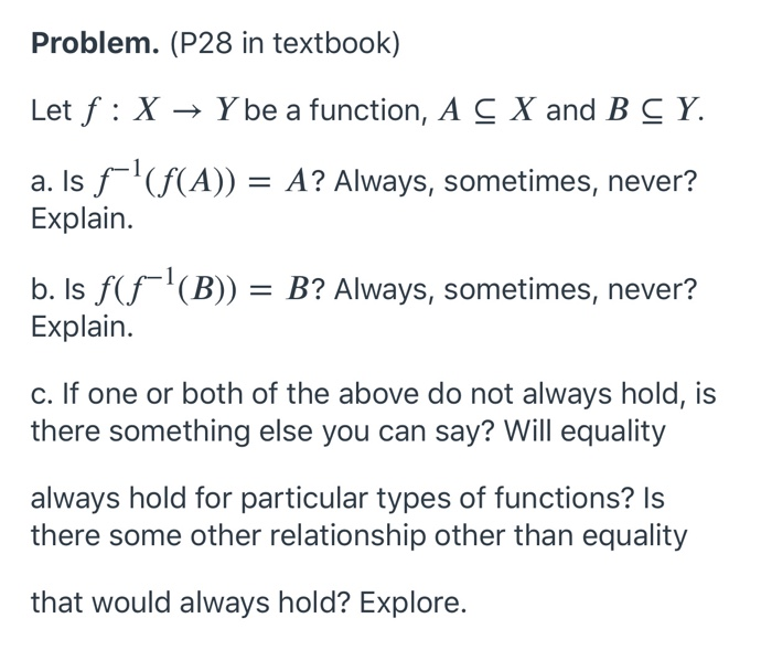 Solved Problem P28 In Textbook Let F X → Y Be A 